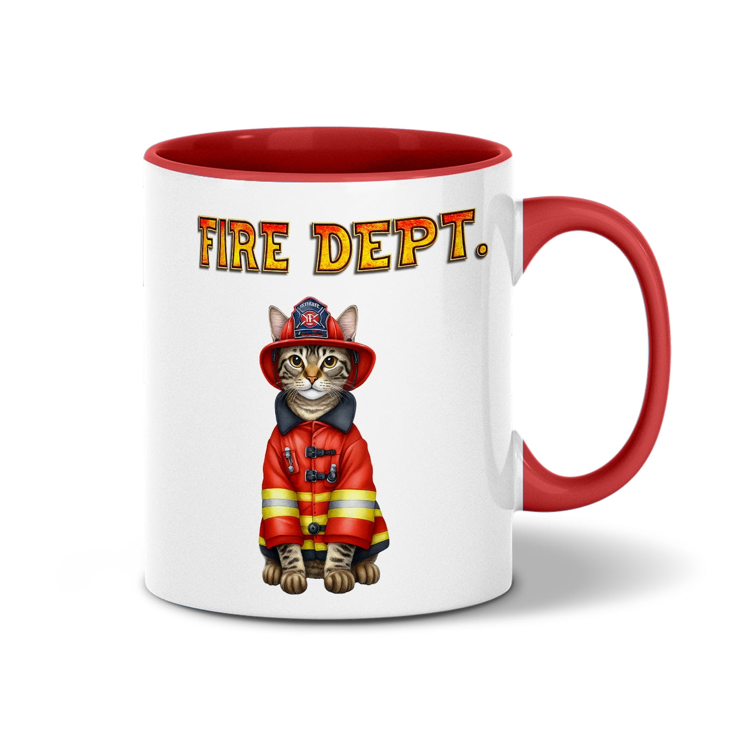 Firefighter Manx Hero Rescue Fire Dept Fireman USA Flag 11oz Accent Two ...
