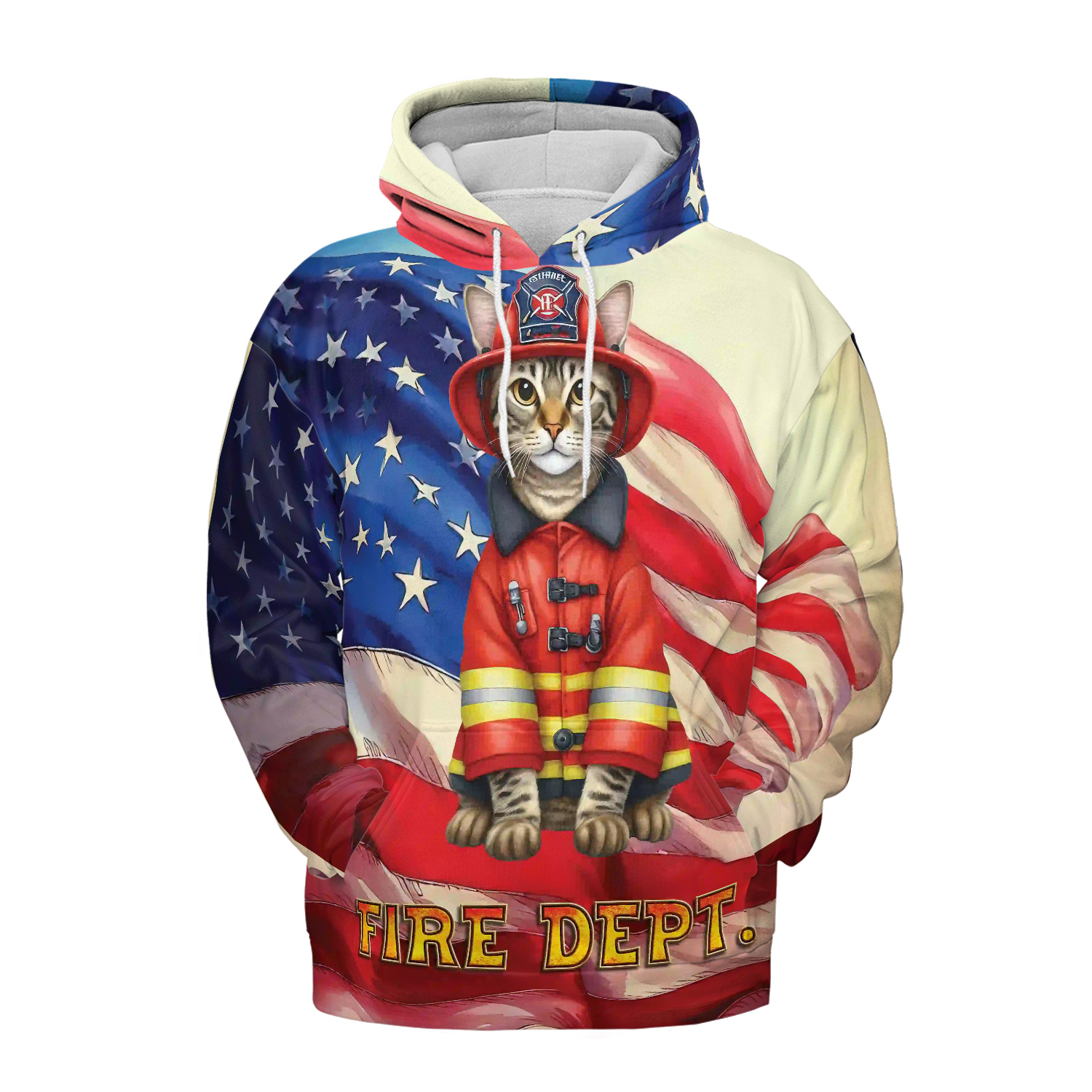 Firefighter Manx Hero Rescue Fire Dept Fireman USA Flag All Over Print ...