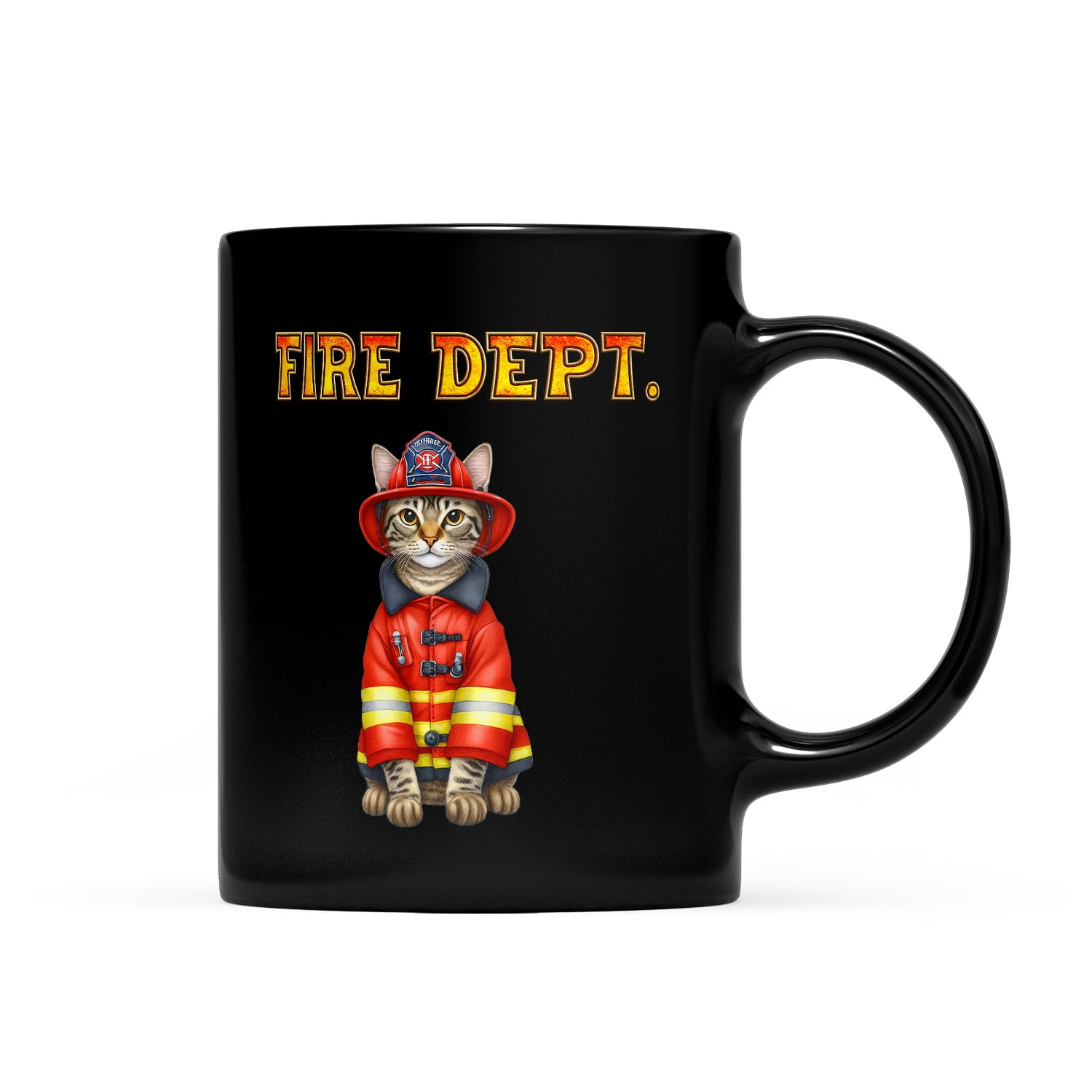 Firefighter Manx Hero Rescue Fire Dept Fireman USA Flag Mug Cat Lover ...