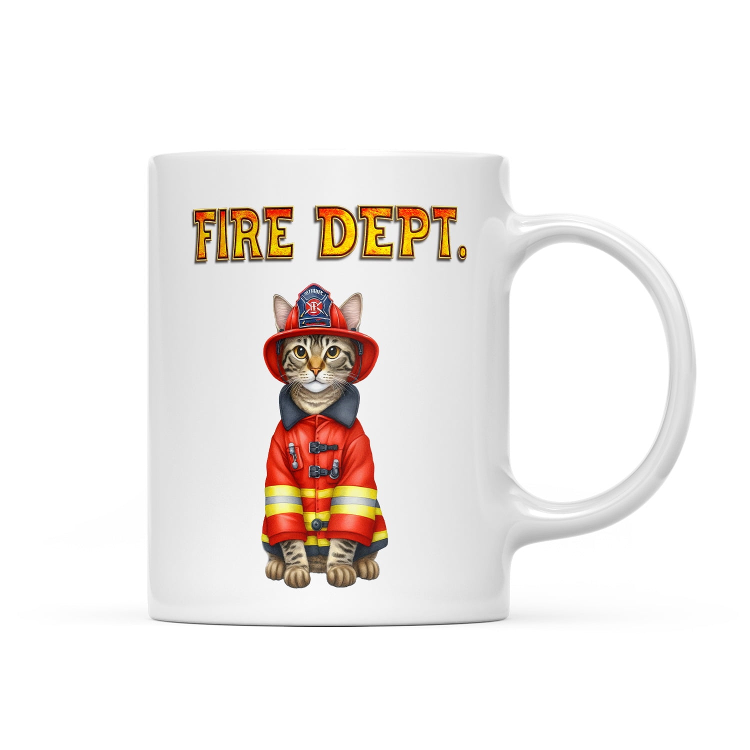 Firefighter Manx Hero Rescue Fire Dept Fireman USA Flag Mug Cat Lover ...