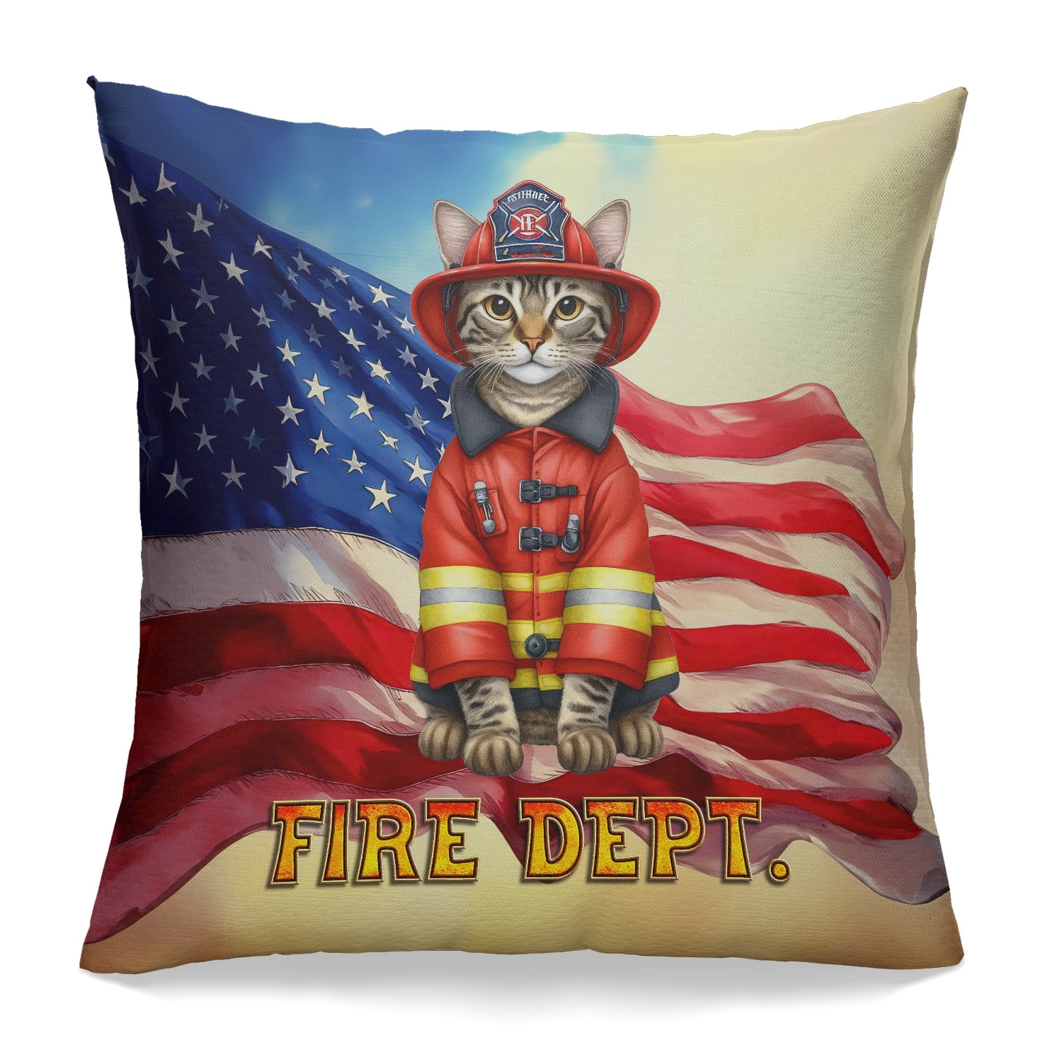 Firefighter Manx Hero Rescue Fire Dept Fireman USA Flag Pillowcase ...
