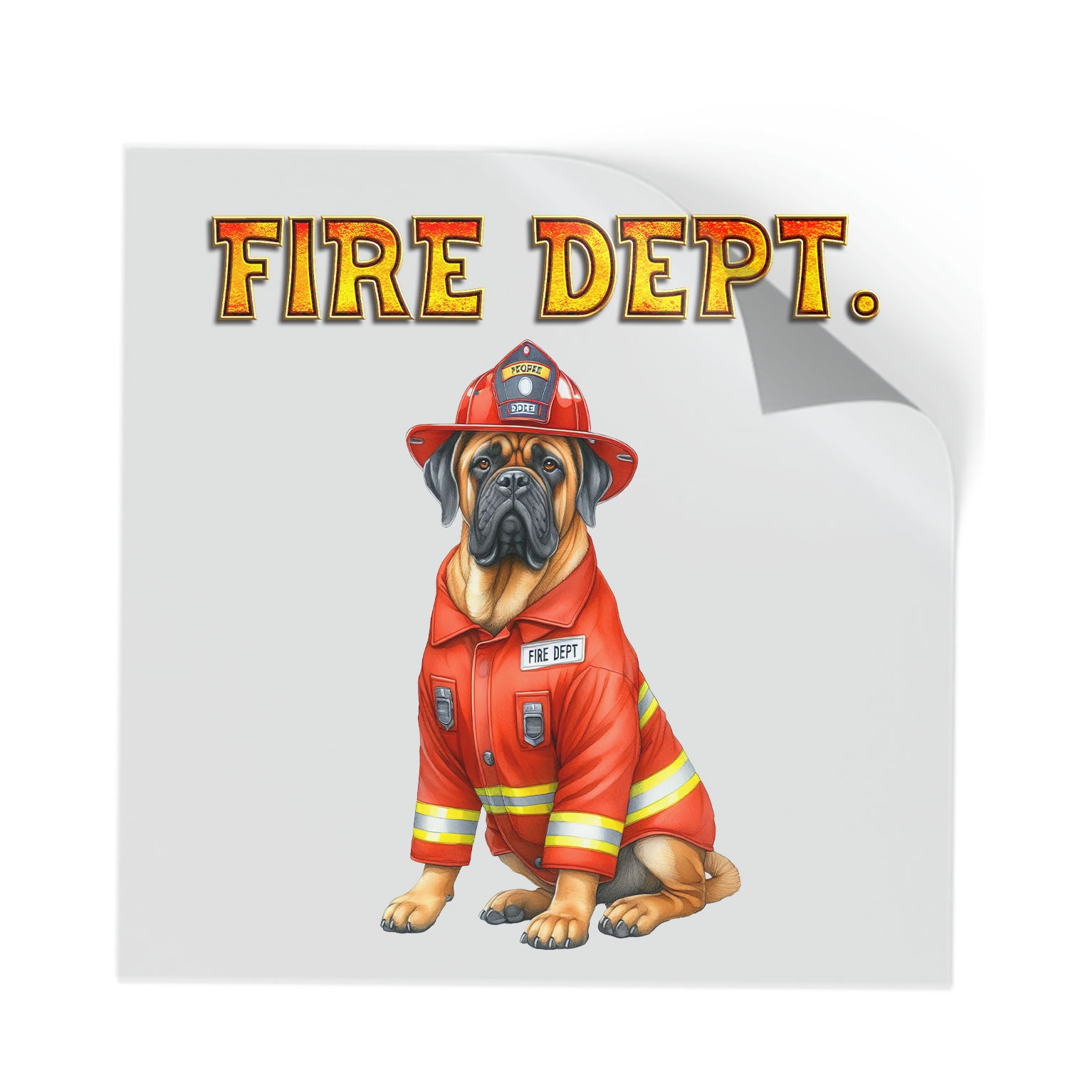 Firefighter Mastiff Hero Rescue Fire Dept Fireman USA Flag Cutout ...