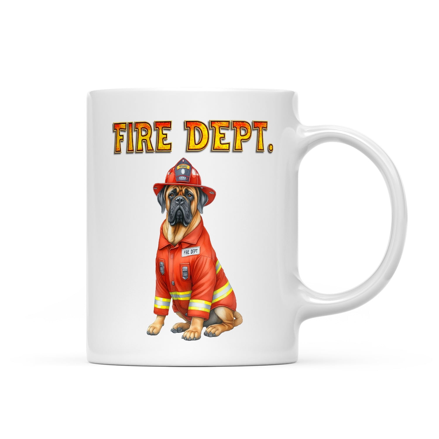 Firefighter Mastiff Hero Rescue Fire Dept Fireman USA Flag Mug Mastiffs ...