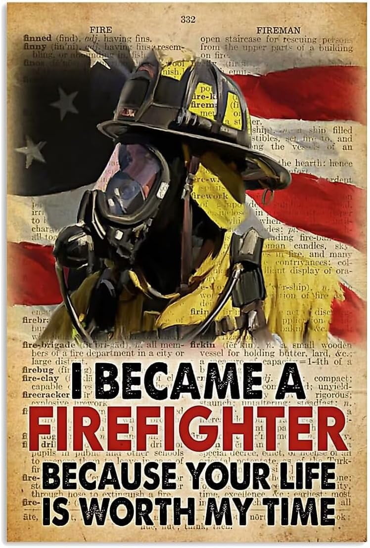 Firefighter Metal Tin Sign I Belong A Firefighter,Home Living Wall ...
