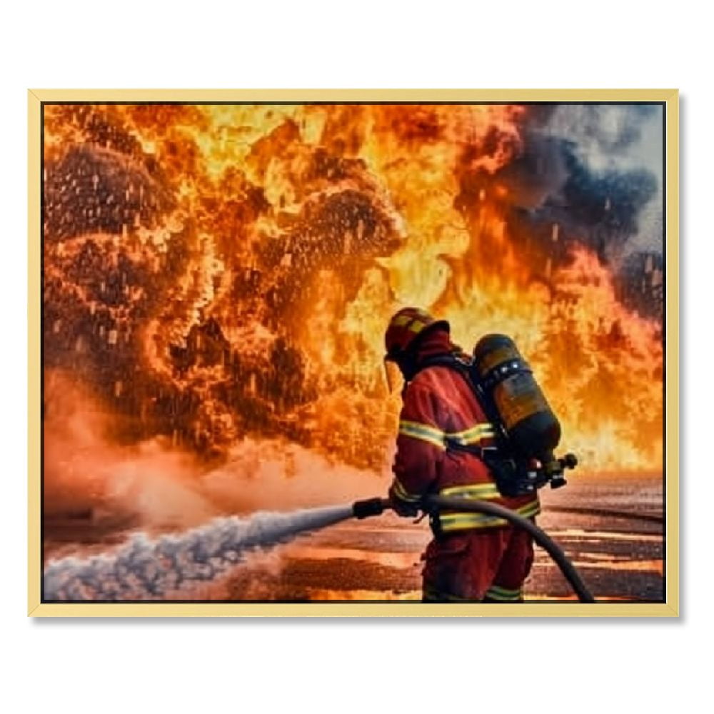 Firefighter Motivational Poster Canvas Painting Rescuers Wall Art Decor ...