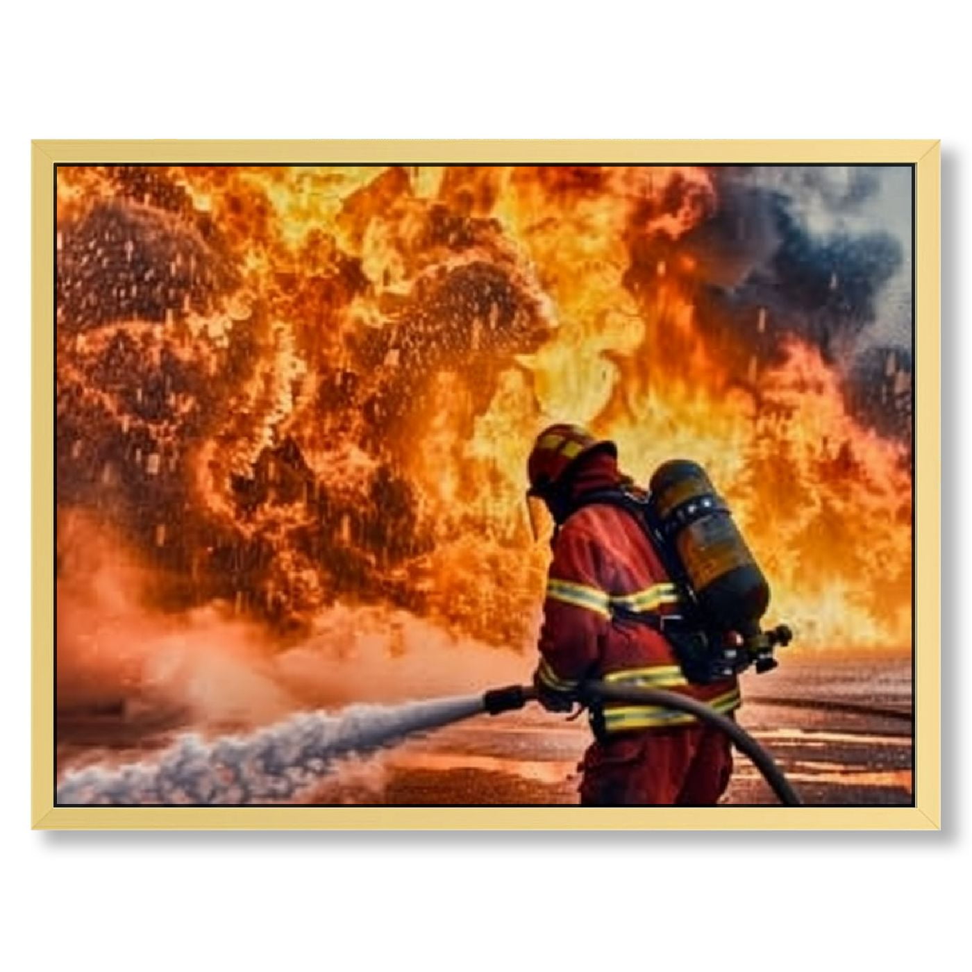 Firefighter Motivational Poster Canvas Painting Rescuers Wall Art Decor ...