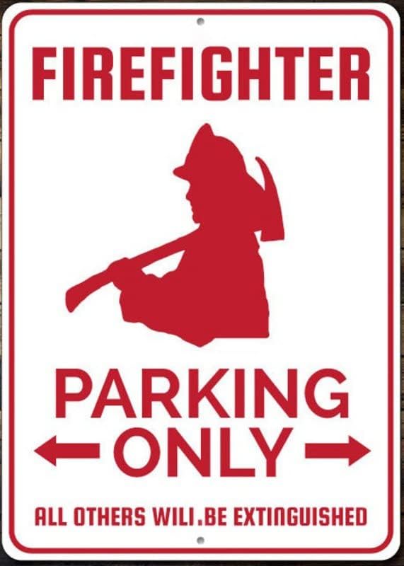 Firefighter Parking Sign, Firefighter Sign, Gift for Fireman, Fireman ...