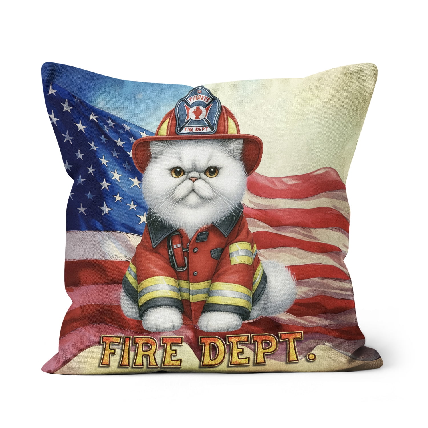Firefighter Persian Hero Rescue Fire Dept Fireman USA Flag Pillow ...