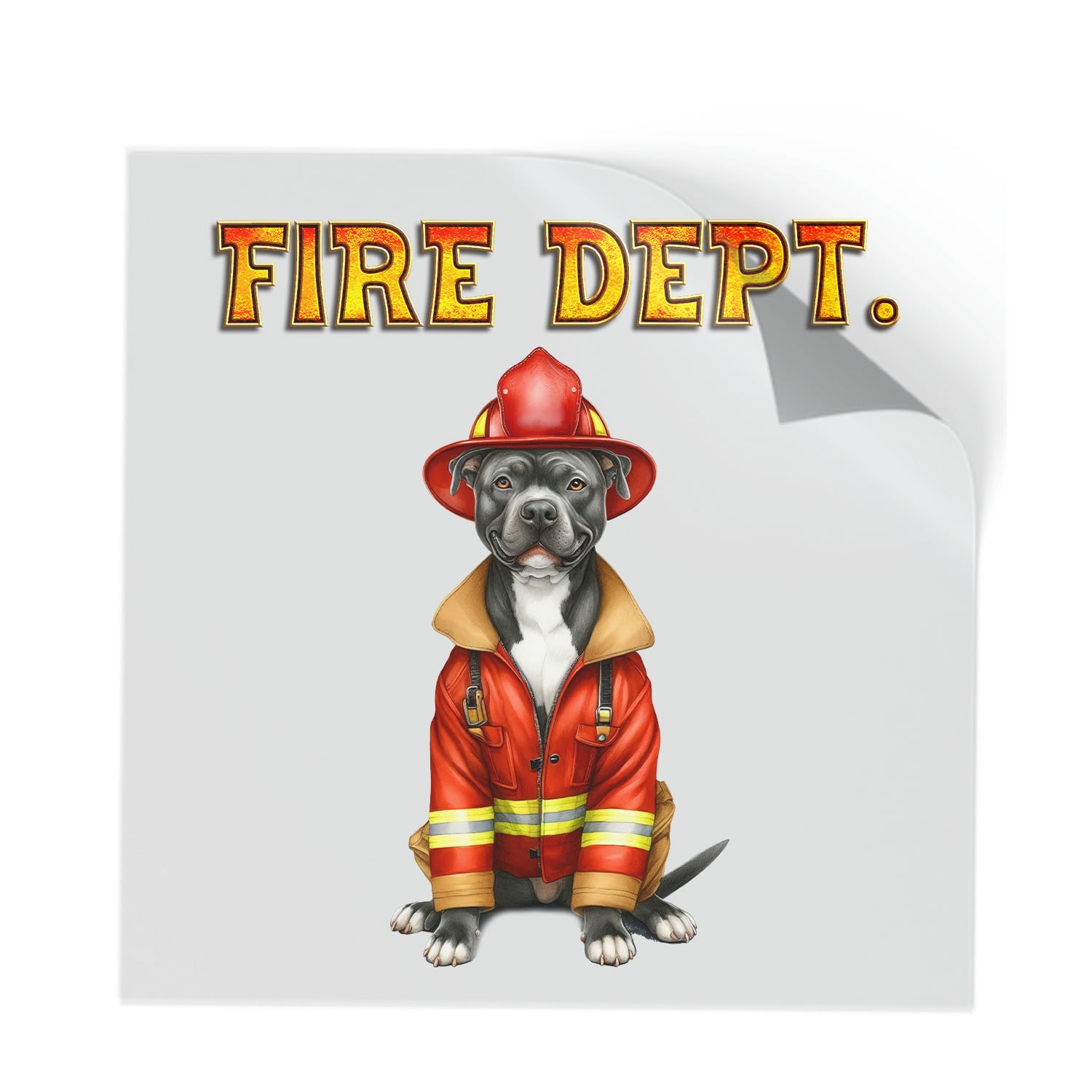 Firefighter Pitbull Hero Rescue Fire Dept Fireman USA Flag Cutout ...