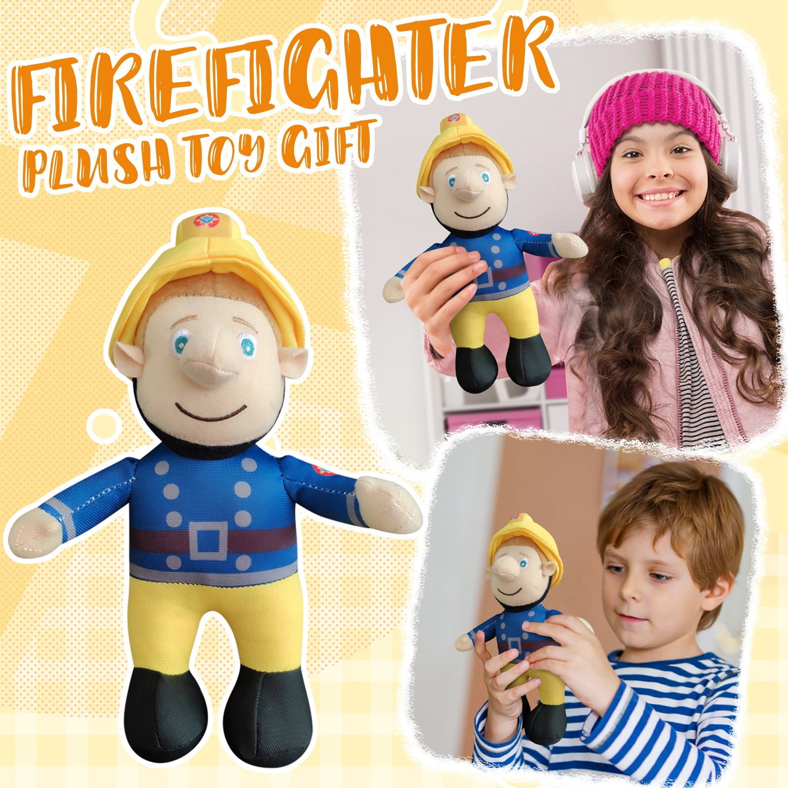 Firefighter Plush Doll 10-In & Toddler Enlightenment Plush Toy,Learn ...