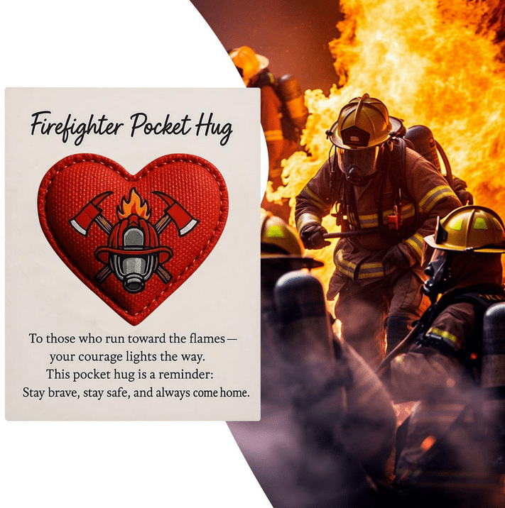 Firefighter Pocket Hug With Gift Card, Firefighter Heart Pocket Hugs ...