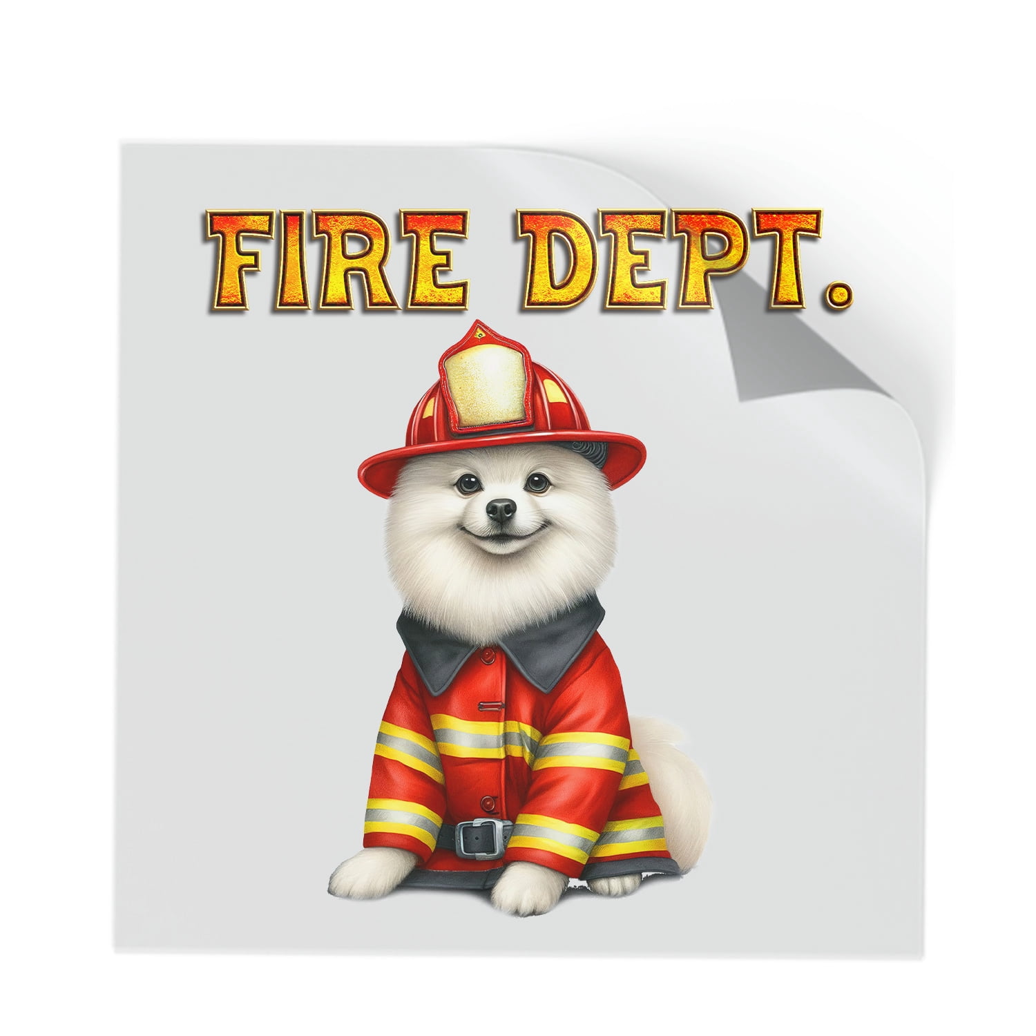 Firefighter Pomeranian Hero Rescue Fire Dept Fireman USA Flag Cutout ...