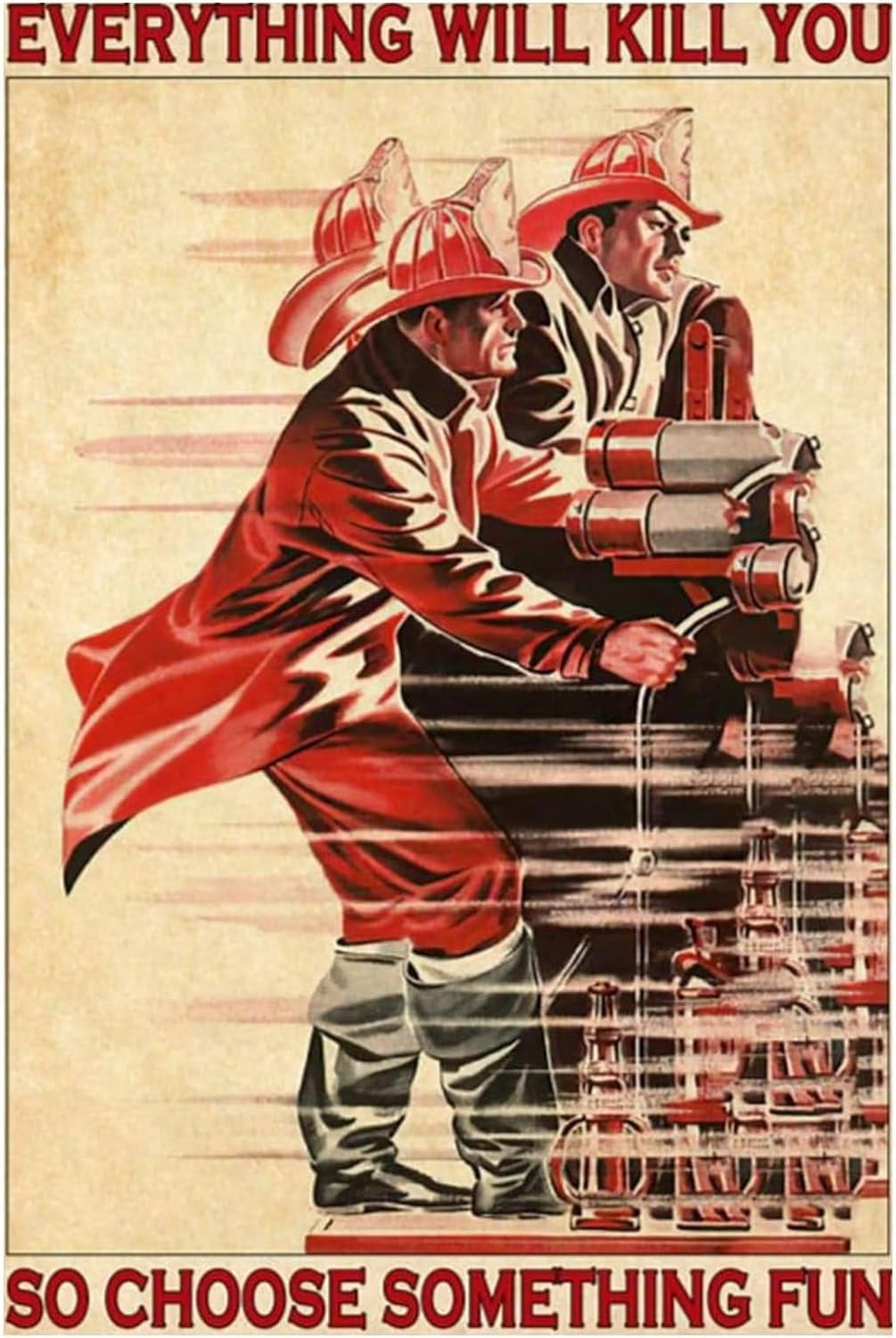 Firefighter Posters Metal Tin Signs So Choose Some Fun Chic Vintage Art ...