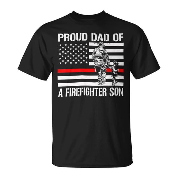 Firefighter Proud Dad Of A Firefighter Son Firefighter V2 TShirt ...
