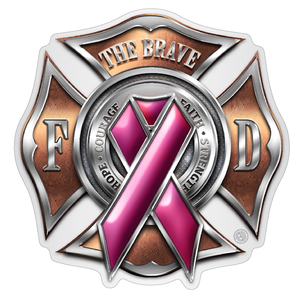 Firefighter Race For A Cure Firefighter White vinyl Reflective Decal ...