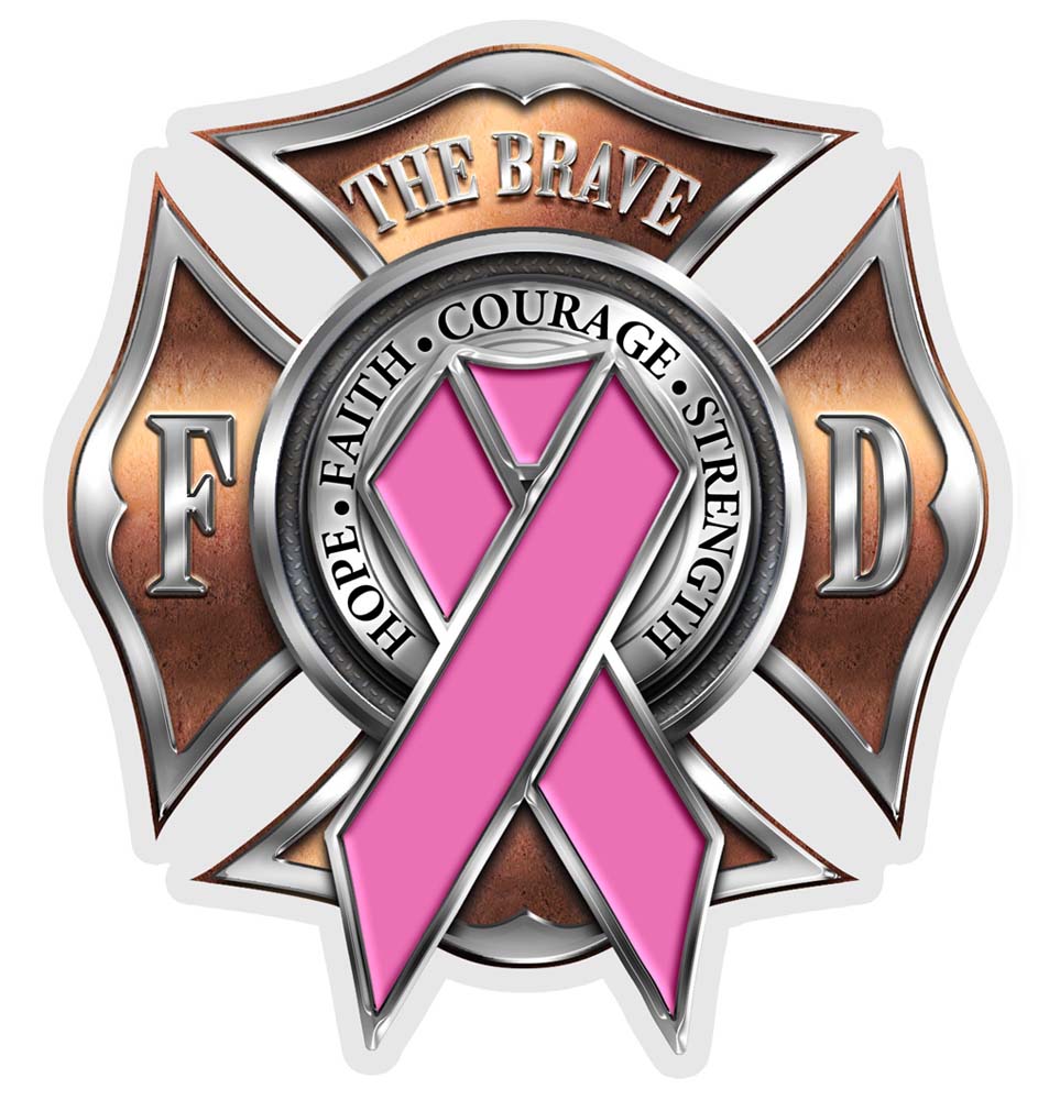Firefighter Race For A Cure Firefighter White vinyl Reflective Decal ...
