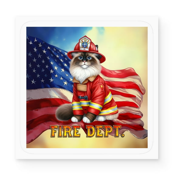 Firefighter Ragdoll Hero Rescue Fire Dept Fireman USA Flag Vinyl ...