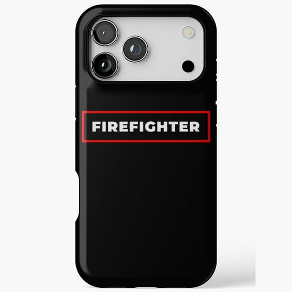 Firefighter Red Frame Heroic Design Art iPhone Case 17 to 11 Pro Max ...