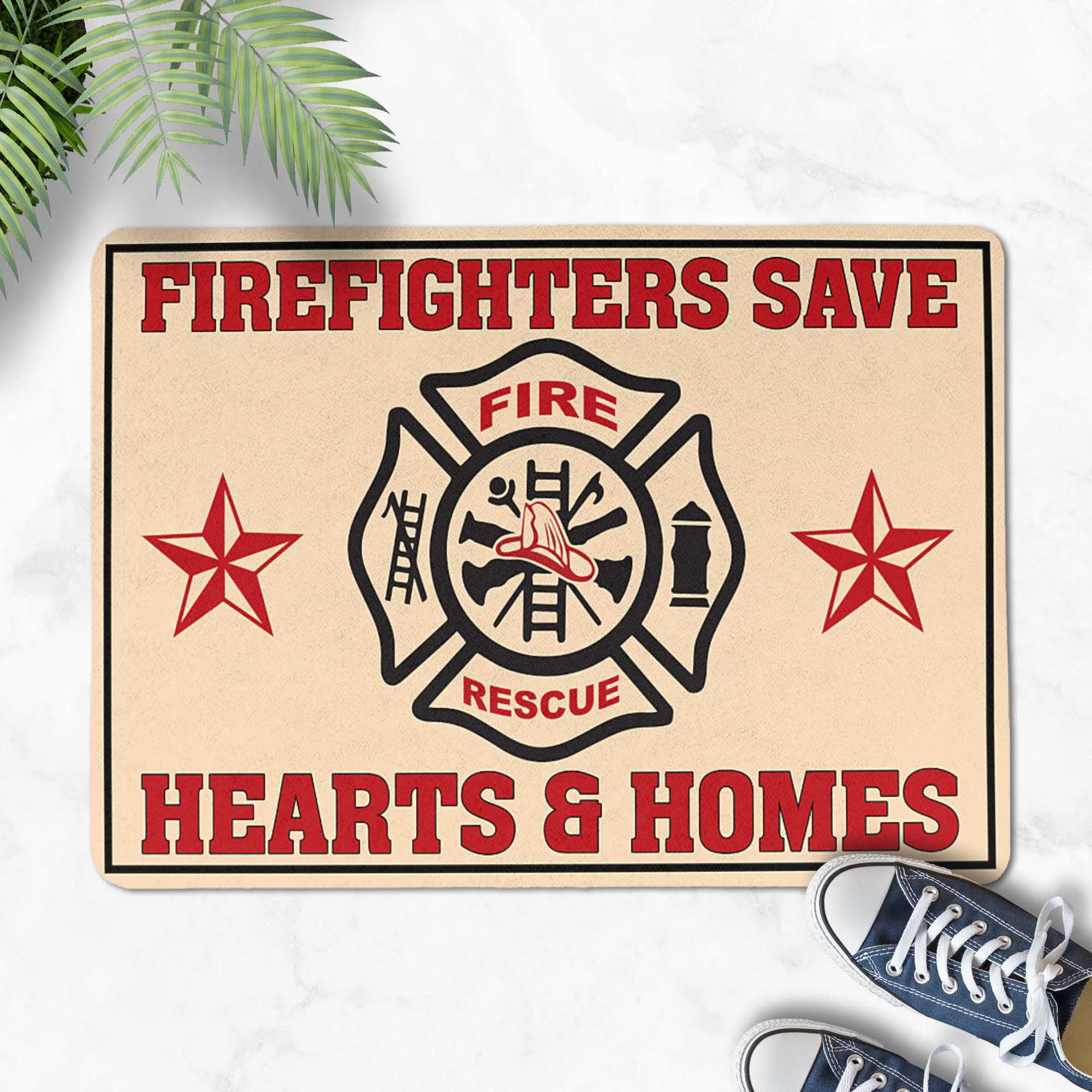 Firefighter Rescue Doormat – Firefighters Save Hearts and Homes Quote ...