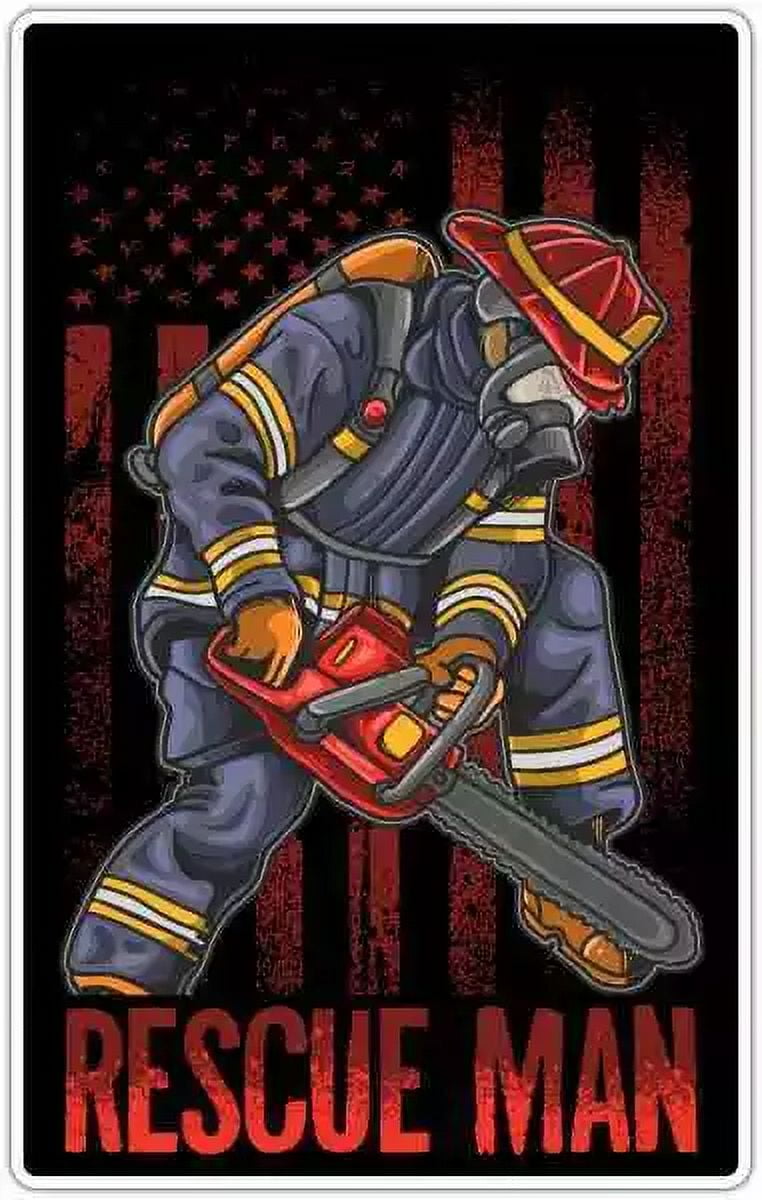 Firefighter Rescue Fireman Chainsaw Usa Car Stickerphone Decal Water ...