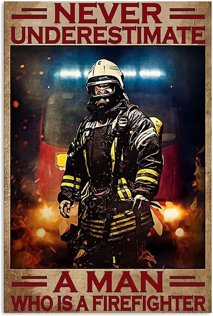 Firefighter Retro Collectible tin Sign-Who Is A Firefighter Wall ...