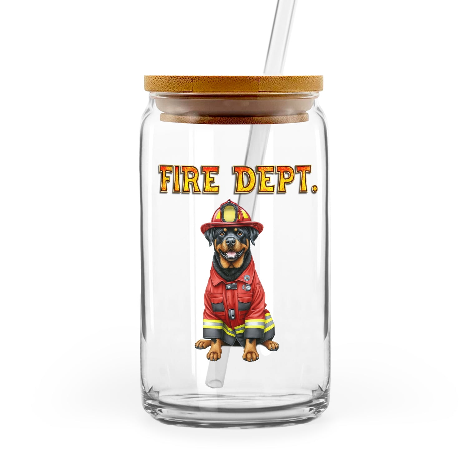 Firefighter Rottweiler Hero Rescue Fire Dept Fireman USA Flag 16oz ...