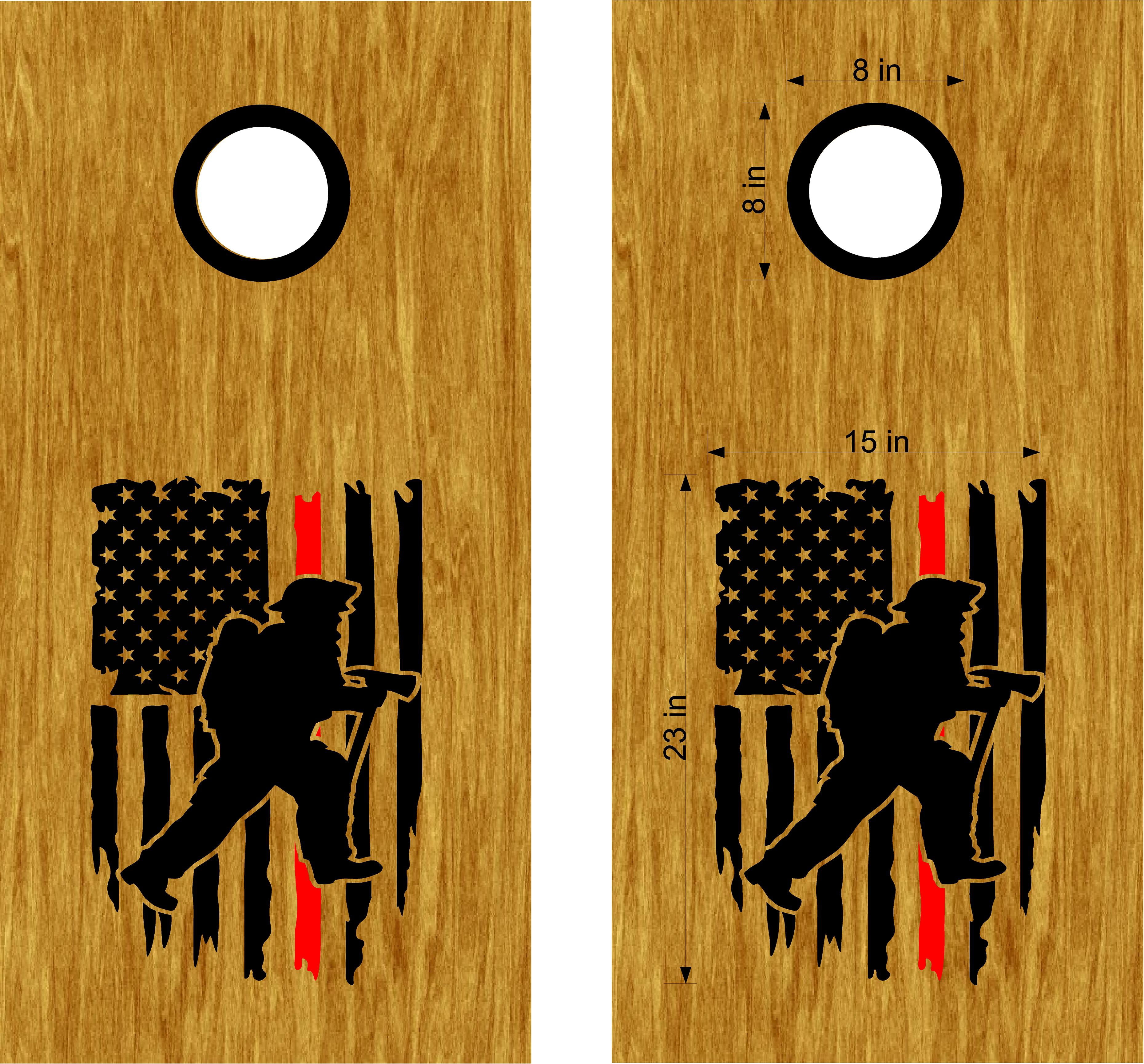 Firefighter Running Decals Stickers for Cornhole Boards - FFD15 ...