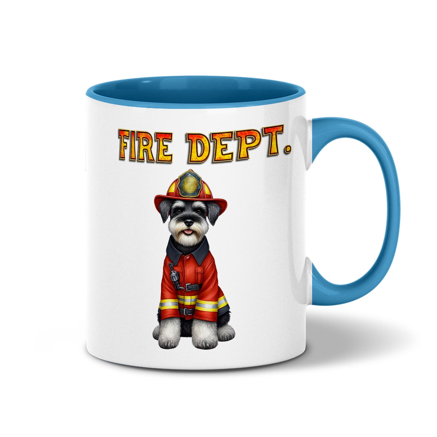 Firefighter Schnauzer Hero Rescue Fire Dept Fireman USA Flag 11oz ...