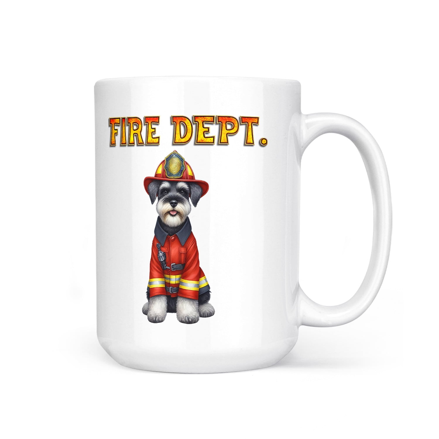 Firefighter Schnauzer Hero Rescue Fire Dept Fireman USA Flag Mug ...