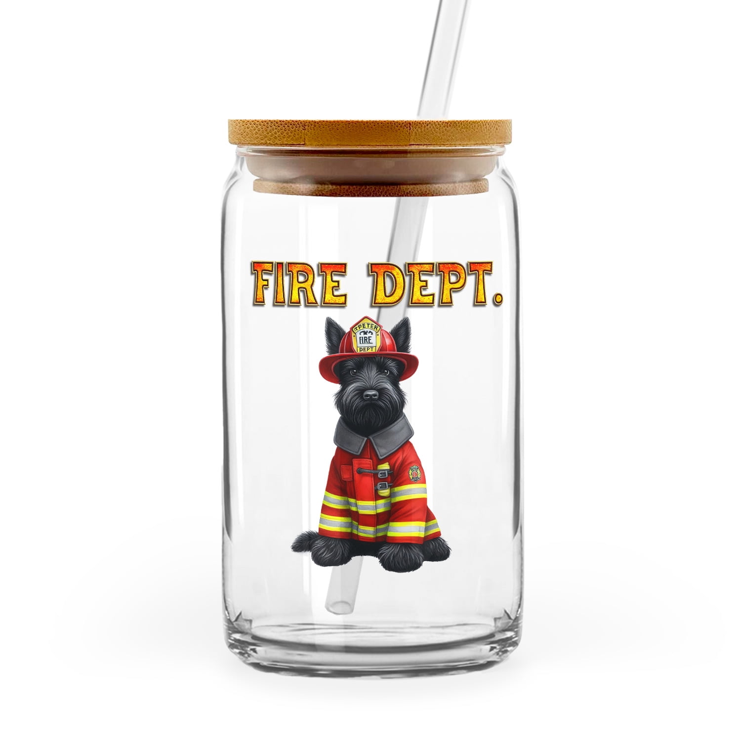 Firefighter Scottish Terrier Hero Rescue Fire Dept Fireman USA Flag ...