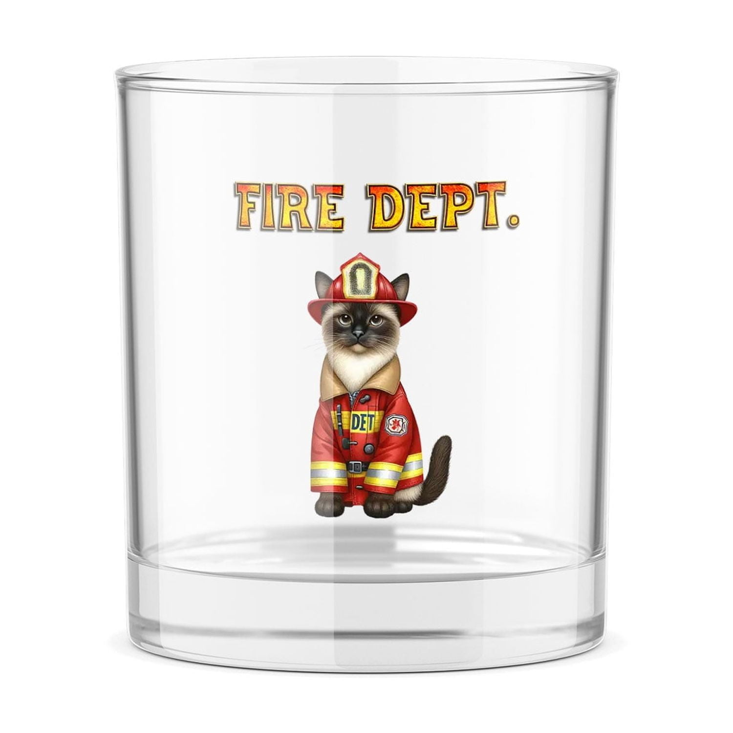 Firefighter Siamese Hero Rescue Fire Dept Fireman USA Flag 11oz Whiskey ...