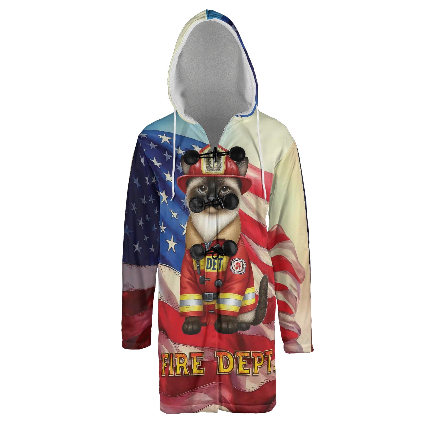 Firefighter Siamese Hero Rescue Fire Dept Fireman USA Flag All Over ...