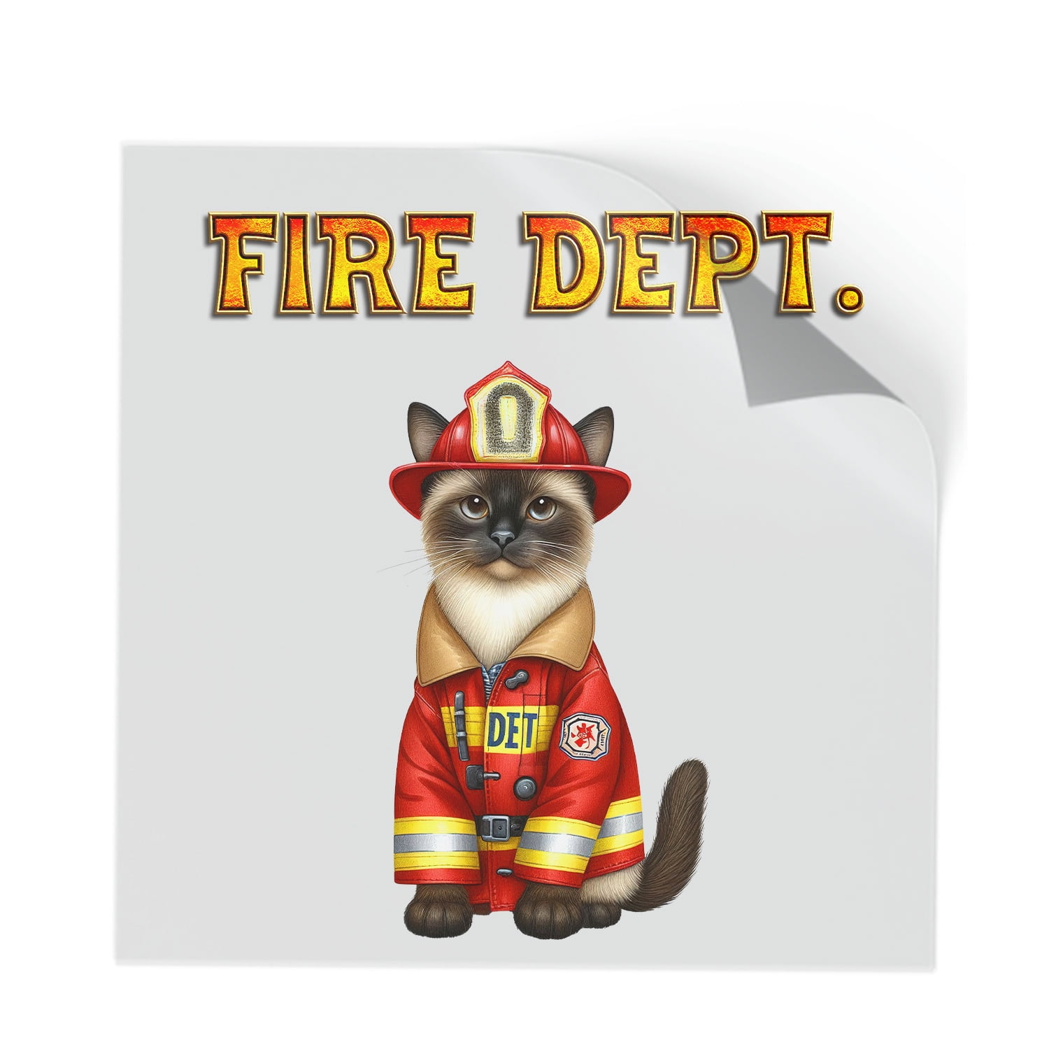 Firefighter Siamese Hero Rescue Fire Dept Fireman USA Flag Cutout ...
