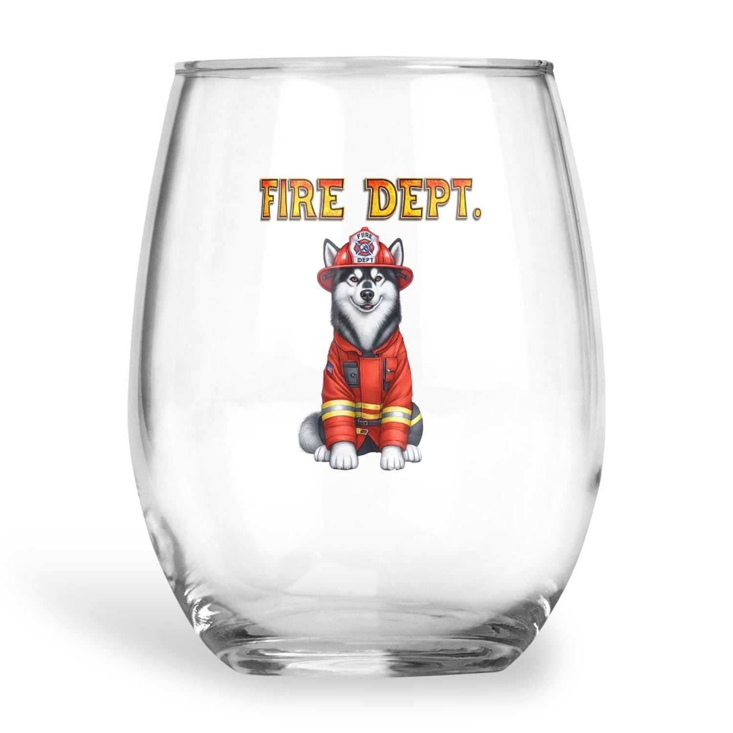 Firefighter Siberian Husky Hero Rescue Fire Dept Fireman USA Flag 15oz ...