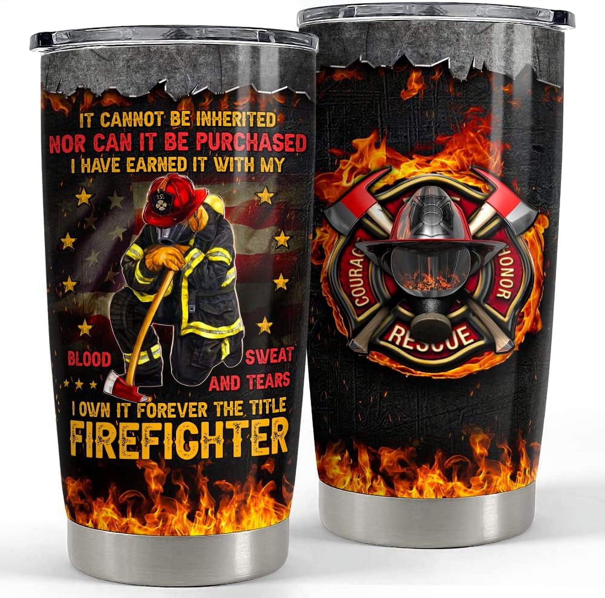 Firefighter Symbol Tumbler 20oz Tumblers with Lid Gift for Firemen Fire ...