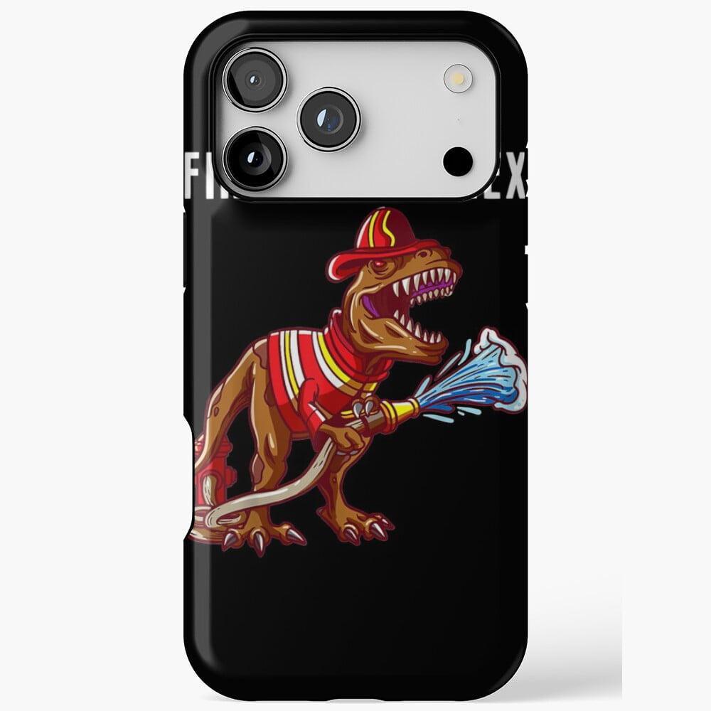 Firefighter T Rex Dinosaur Kids Gift Art iPhone Case 17 through 11 Pro ...