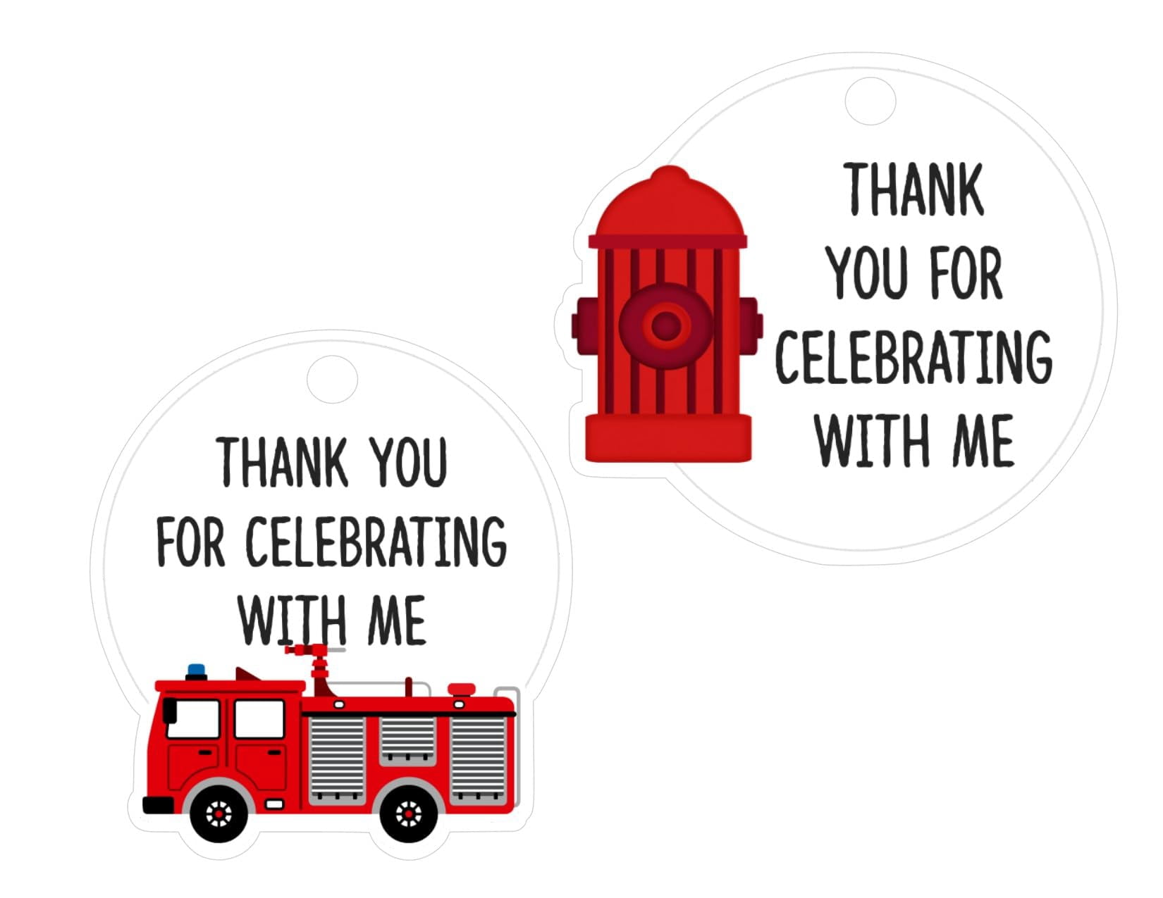 Firefighter Thank You Tags 12 Pcs, Fire Truck Birthday Party Supplies ...