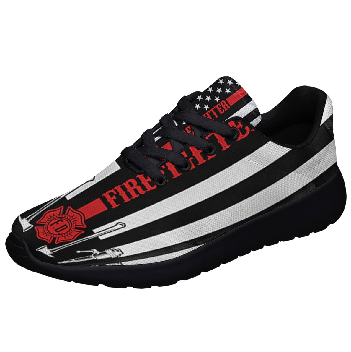 Firefighter The Thin Red Line American flag Shoes Sneakers Black Size 4 ...