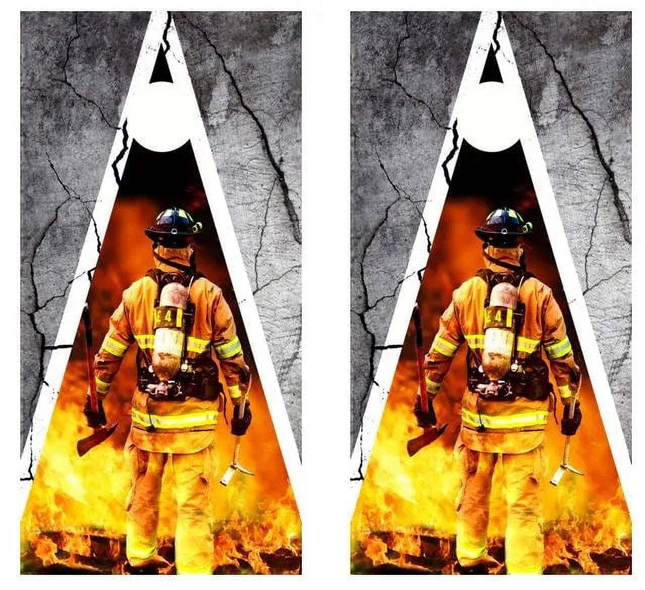 Firefighter Themed Cornhole Wood Board Skin Wrap - Walmart.com