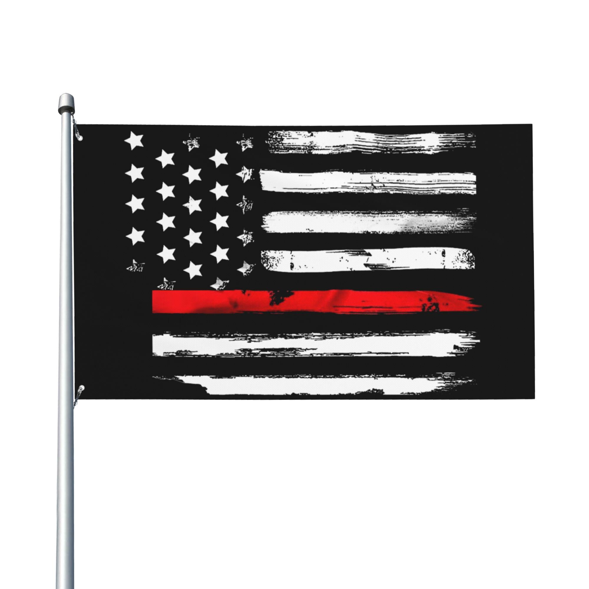 Firefighter Thin Red Line American Flag Home Garden Flag Banner Breeze ...