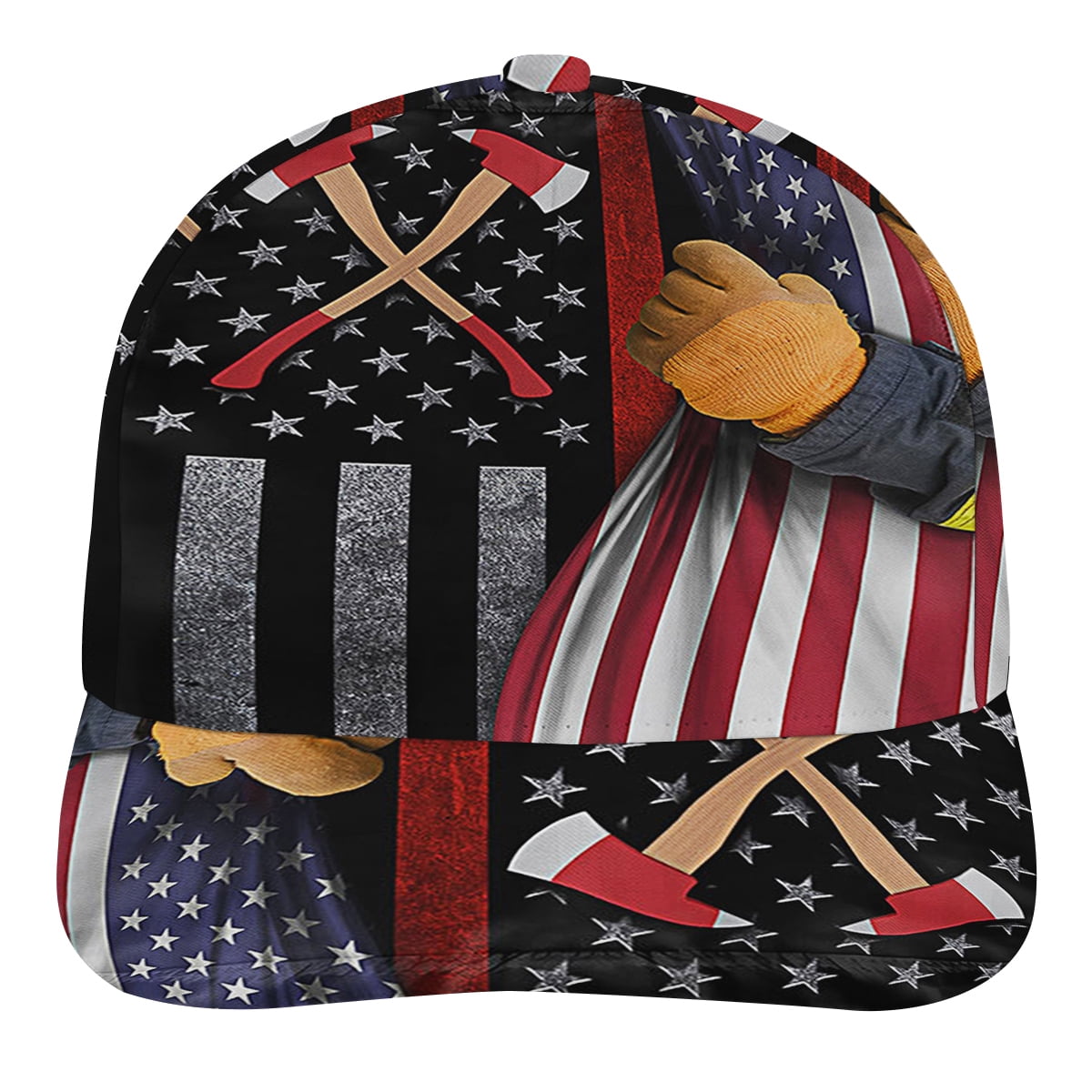 Firefighter Thin Red Line American flag baseball cap hat - Walmart.com