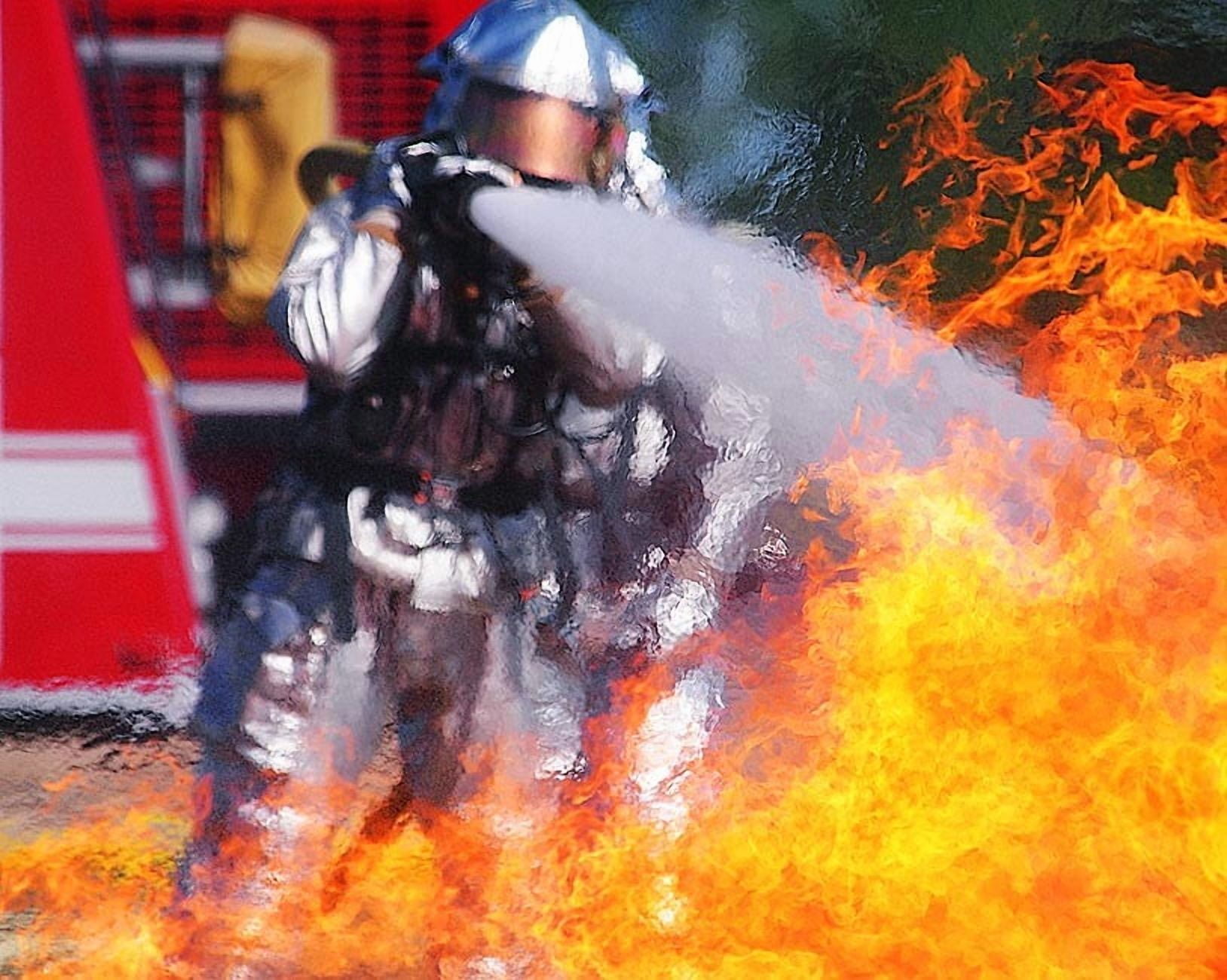 Firefighter Training Exercise - 20x30 Inch Glossy Laminated Aviation ...