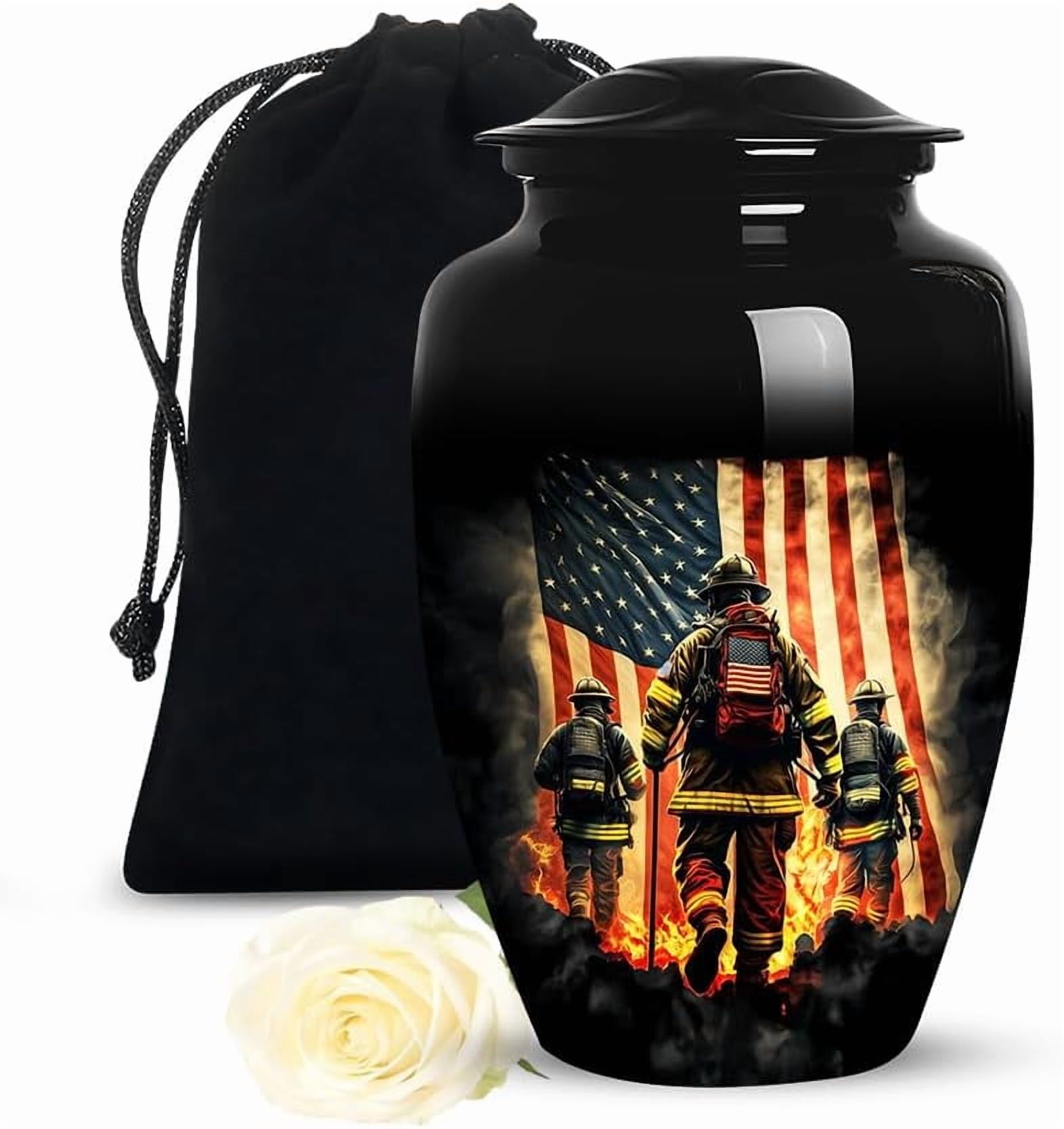Firefighter Tribute Cremation Urn for Human Ashes, Large Urn for Adult ...