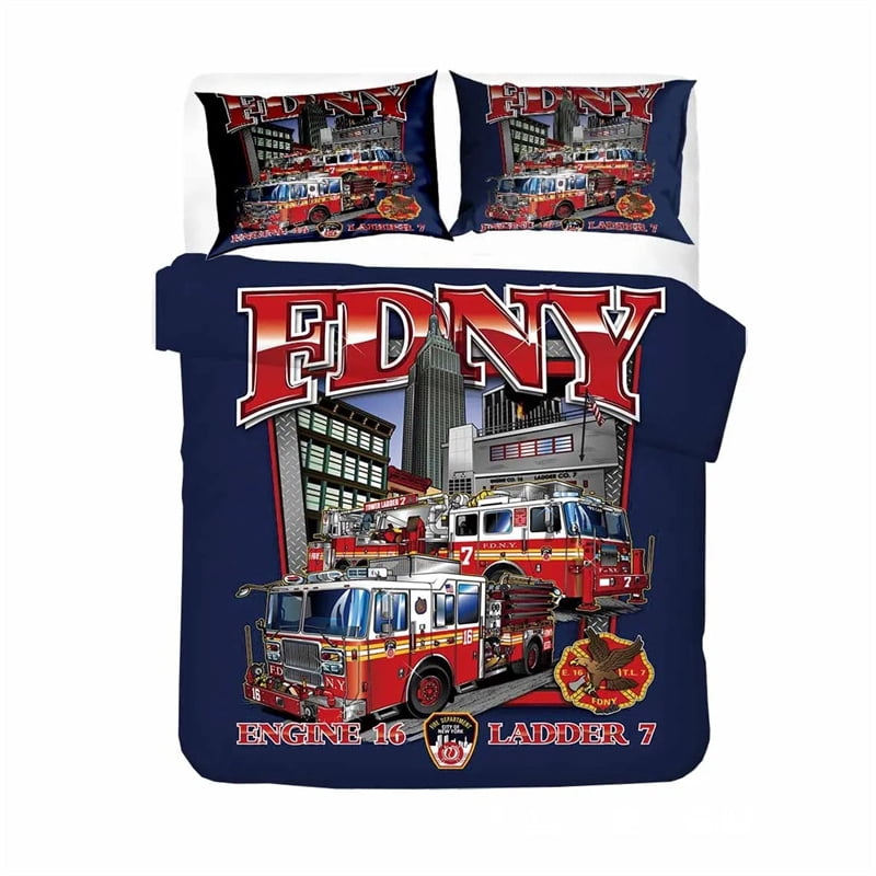 Firefighter Truck Red Firemen Car Bedding Sets exquisite bed supplies ...