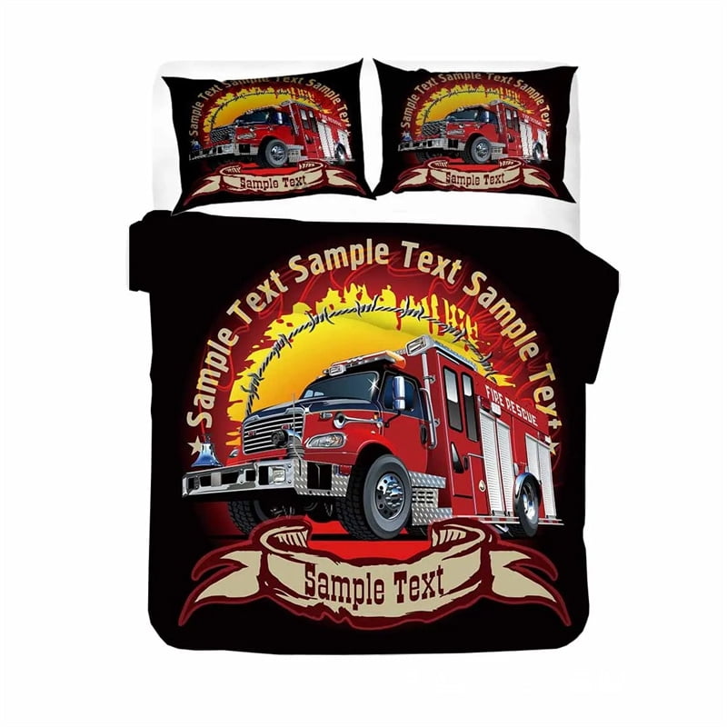 Firefighter Truck Red Firemen Car Bedding Sets exquisite bed supplies ...
