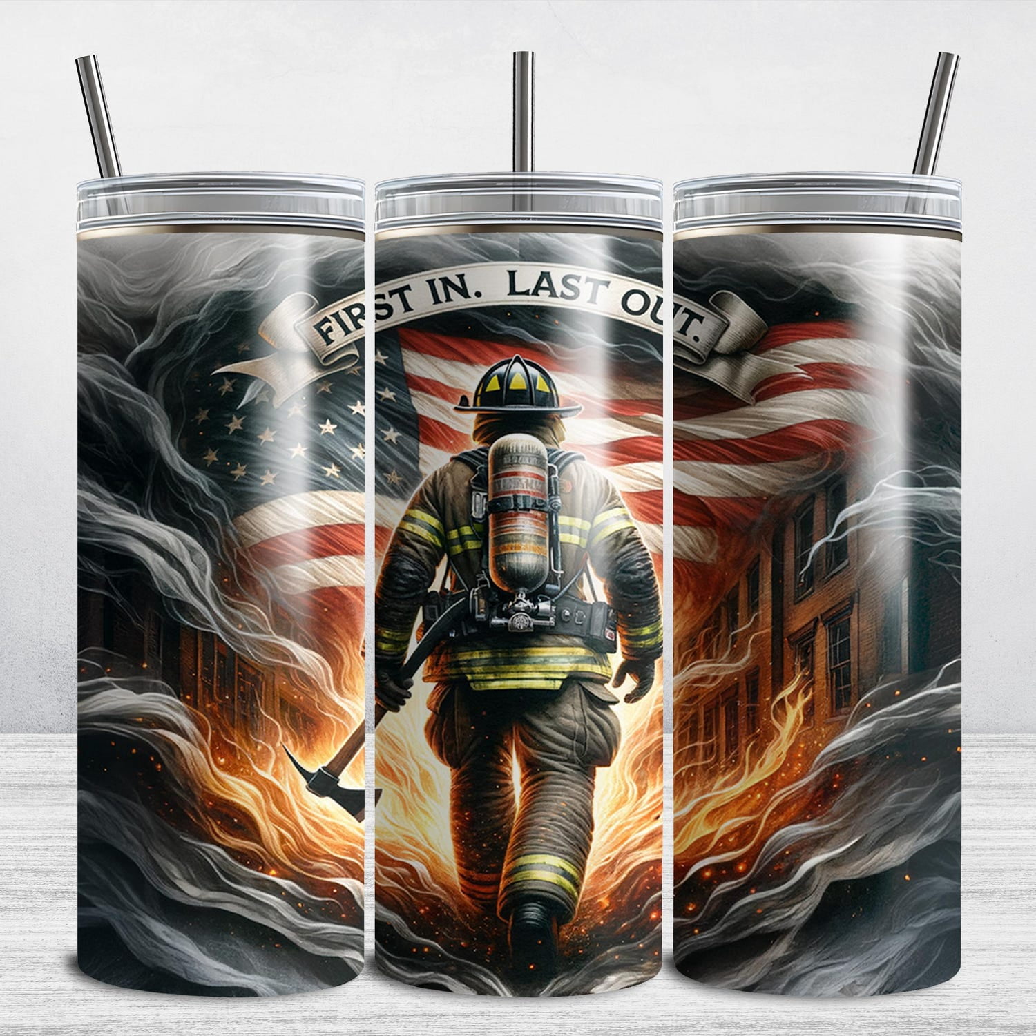 Firefighter Tumbler , Firemen 20 oz Skinny Tumbler Sublimation ...
