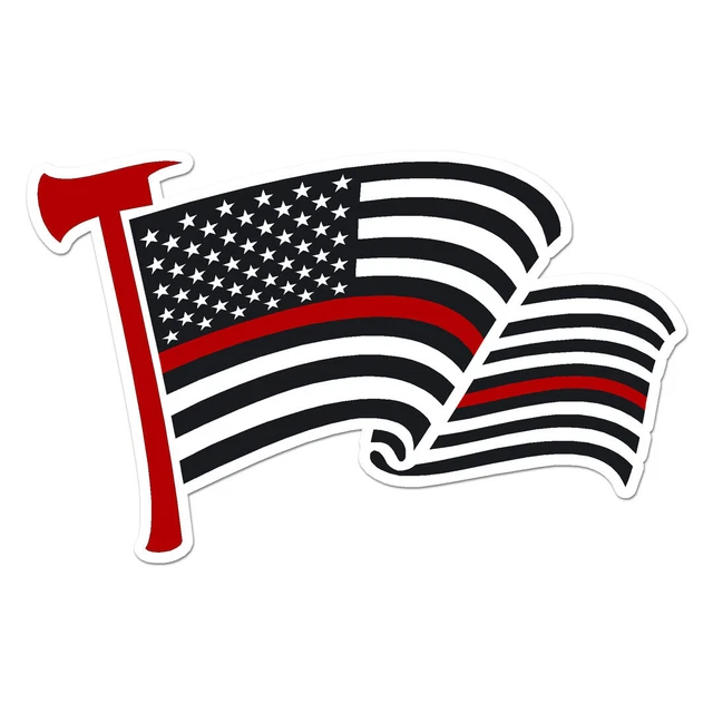 Firefighter Usa Flag Sticker Phone Decal Water Bottle Stickers Car ...