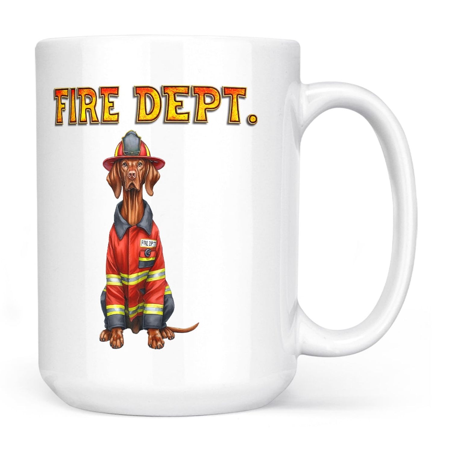 Firefighter Vizsla Hero Rescue Fire Dept Fireman USA Flag Mug Vizslas ...