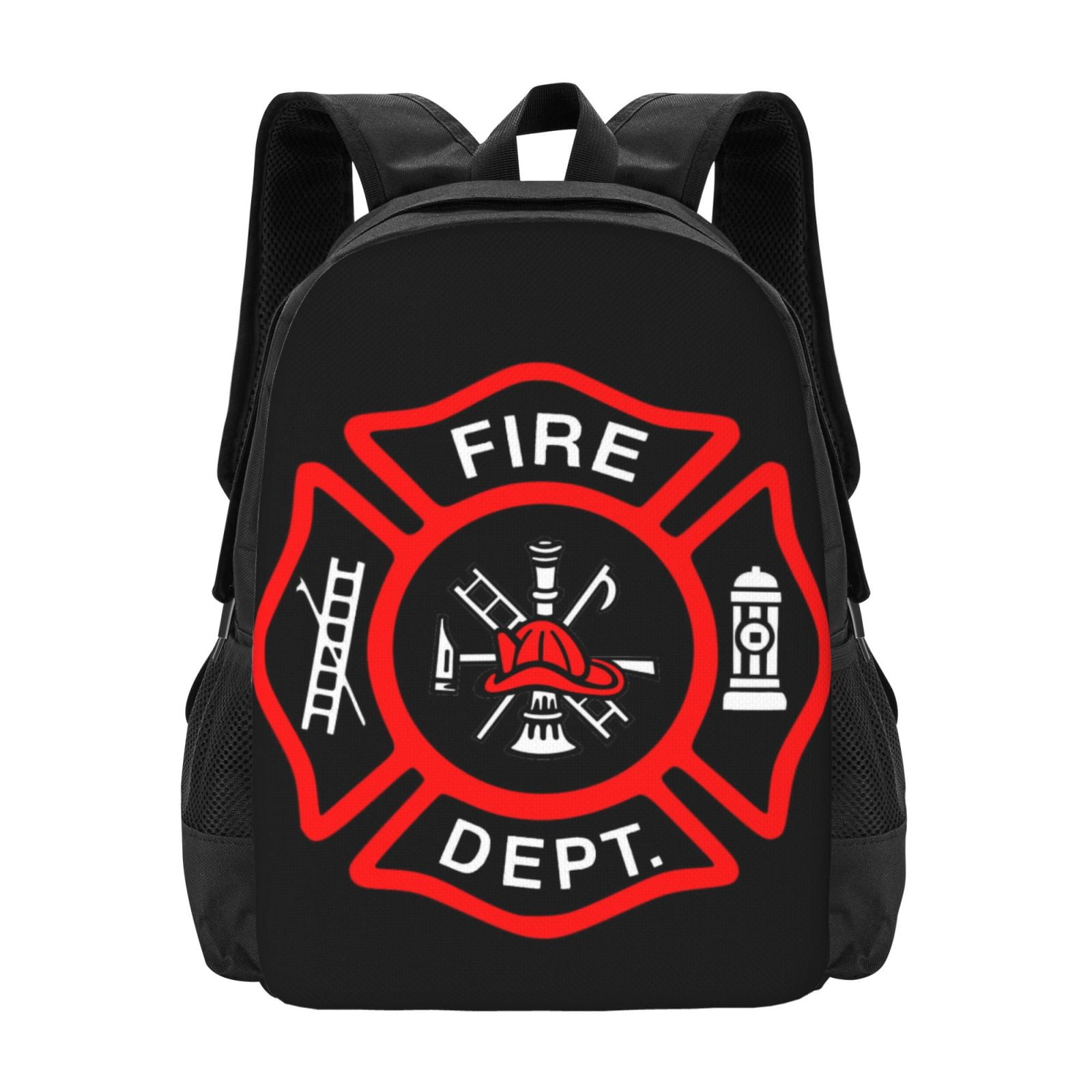 Firefighter Volunteer Fire Department Black Backpack for Women Men ...