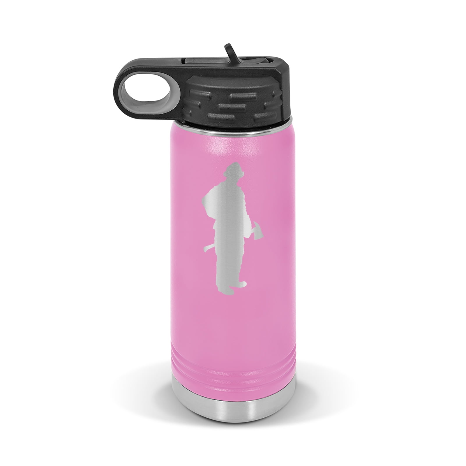Firefighter Water Bottle 20 oz - Laser Engraved w/ Flip Top Removable ...